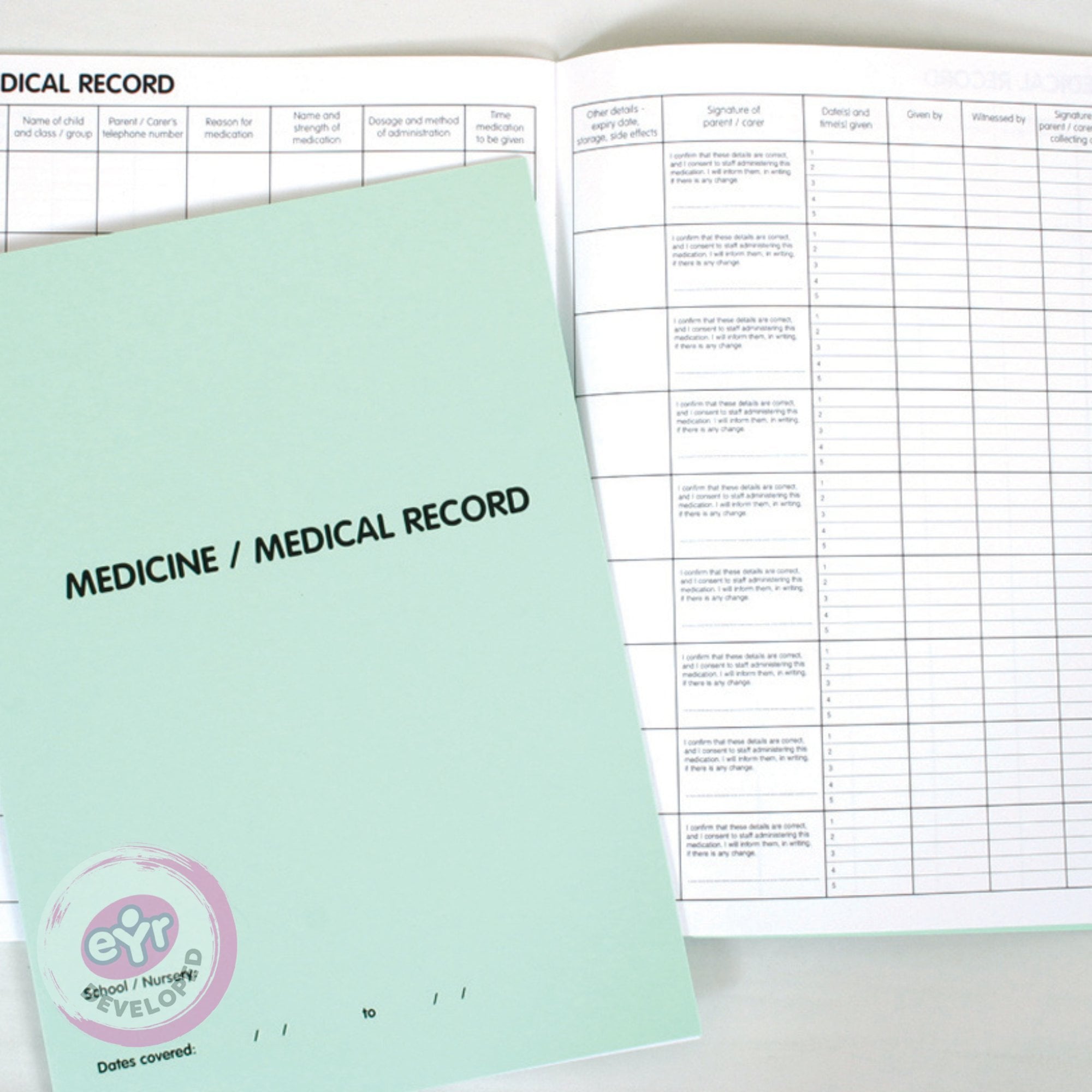 Medicine Record Book (Green) | Eduspace Supplies