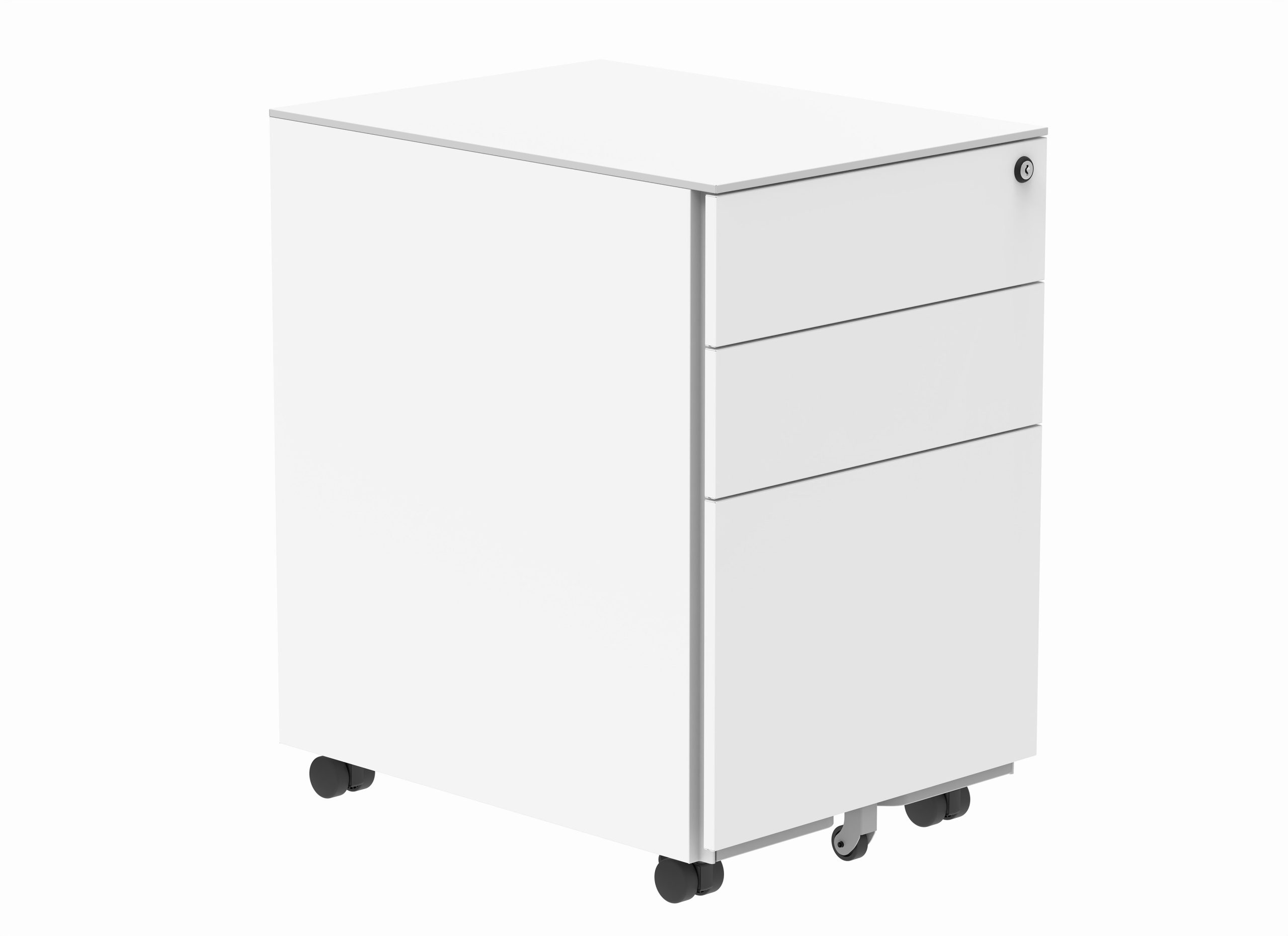 Steel Mobile Under Desk Office Storage Unit | 3 Drawers | White ...