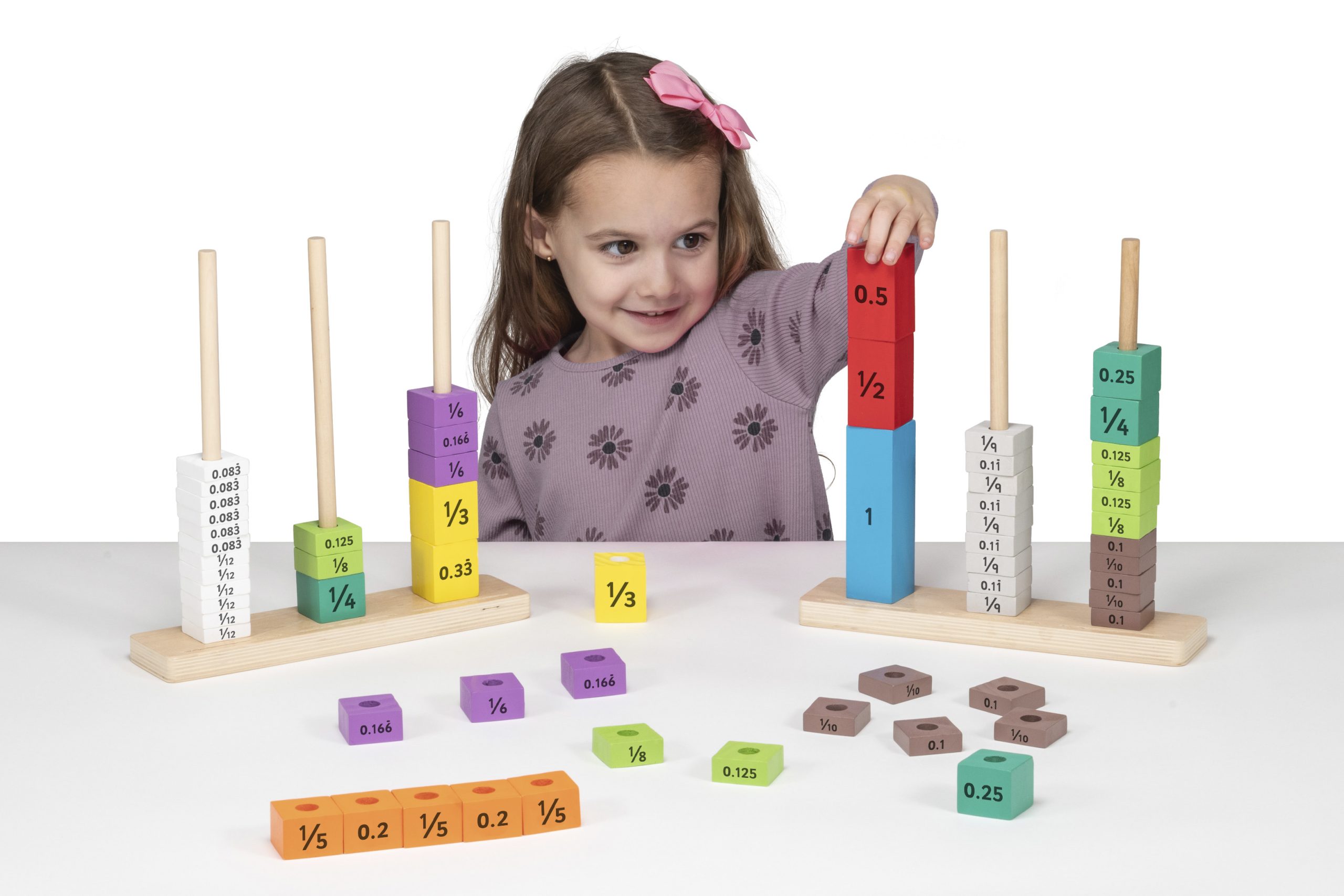 Wooden Fraction Decimal Towers | Learning Space Solutions
