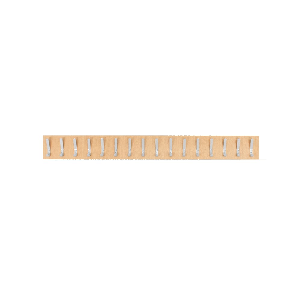 Beech Wall Coat Rail – Grey – 16 Hooks | Eduspace Supplies