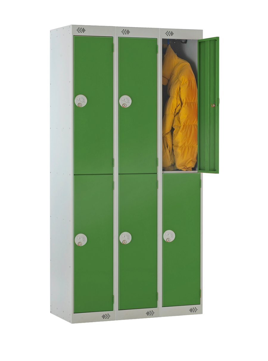 Full Size Lockers- Nest of 3- Grn 2 Door | Eduspace Supplies