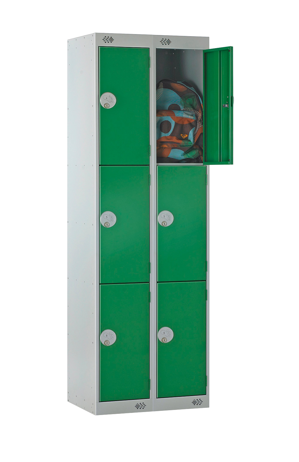 Full Size Lockers- Nest of 2- Grn 3 door | Learning Space Solutions
