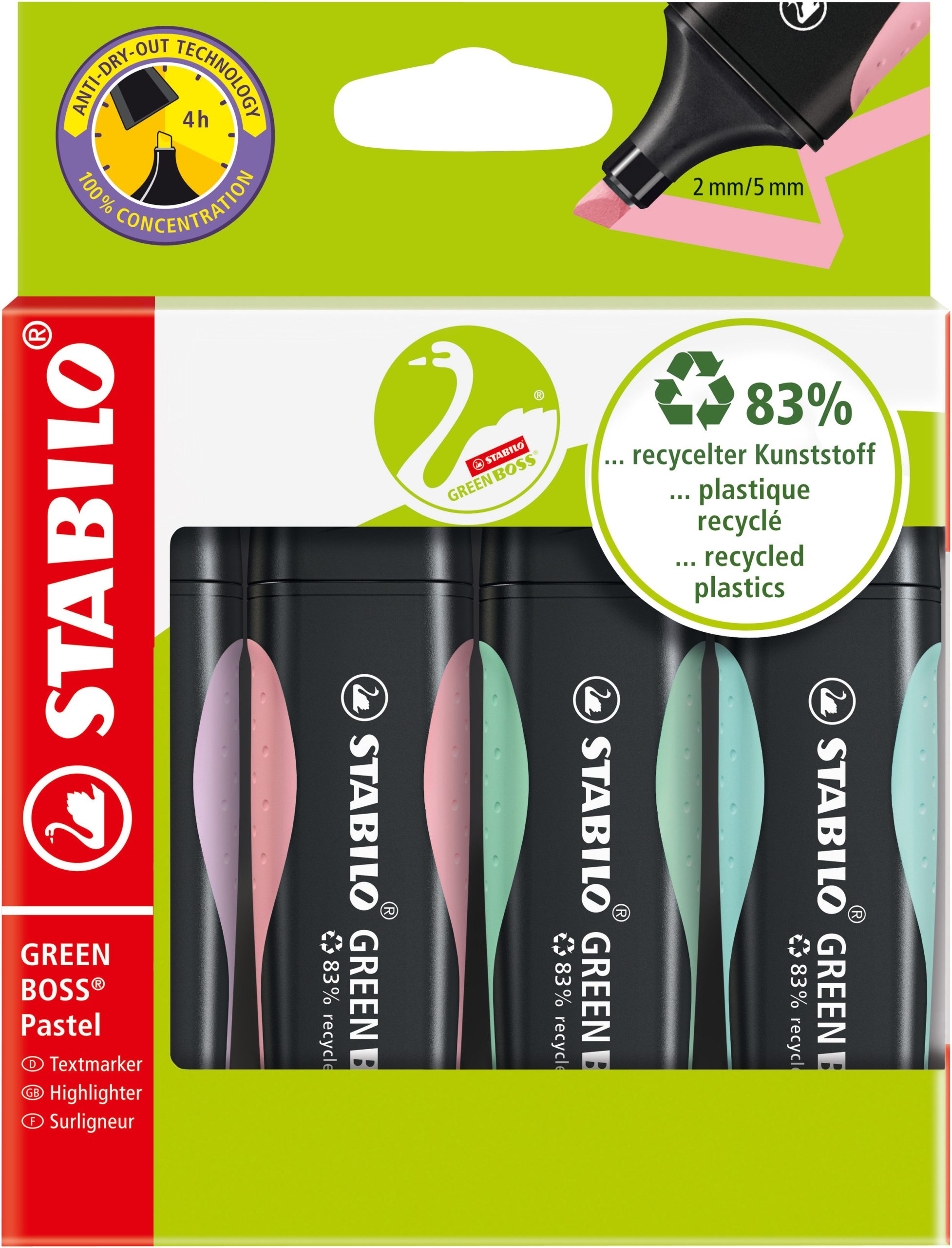 STABILO GREEN BOSS Pastel Wallet – Pack | Eduspace Supplies
