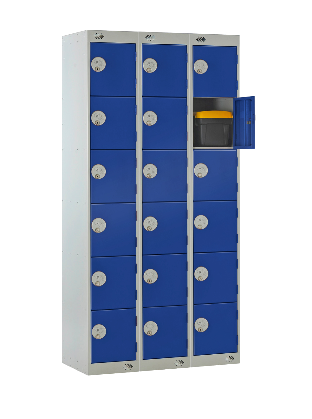 Full Size Lockers- Nest of 3- Blu 6 Door | Eduspace Supplies