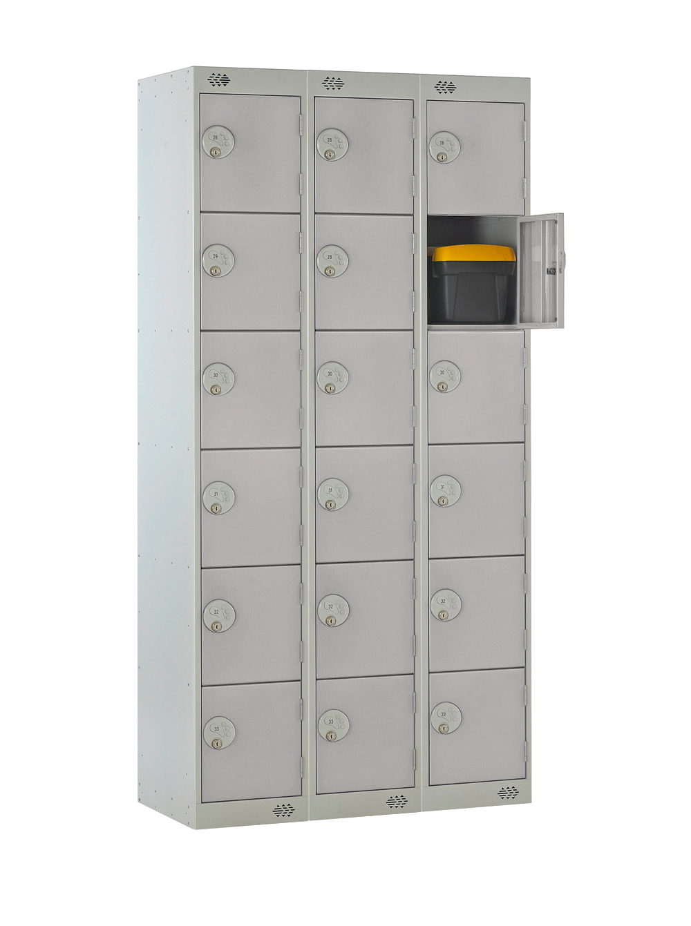 Full Size Lockers- Nest of 3- Gry 6 Door | Eduspace Supplies