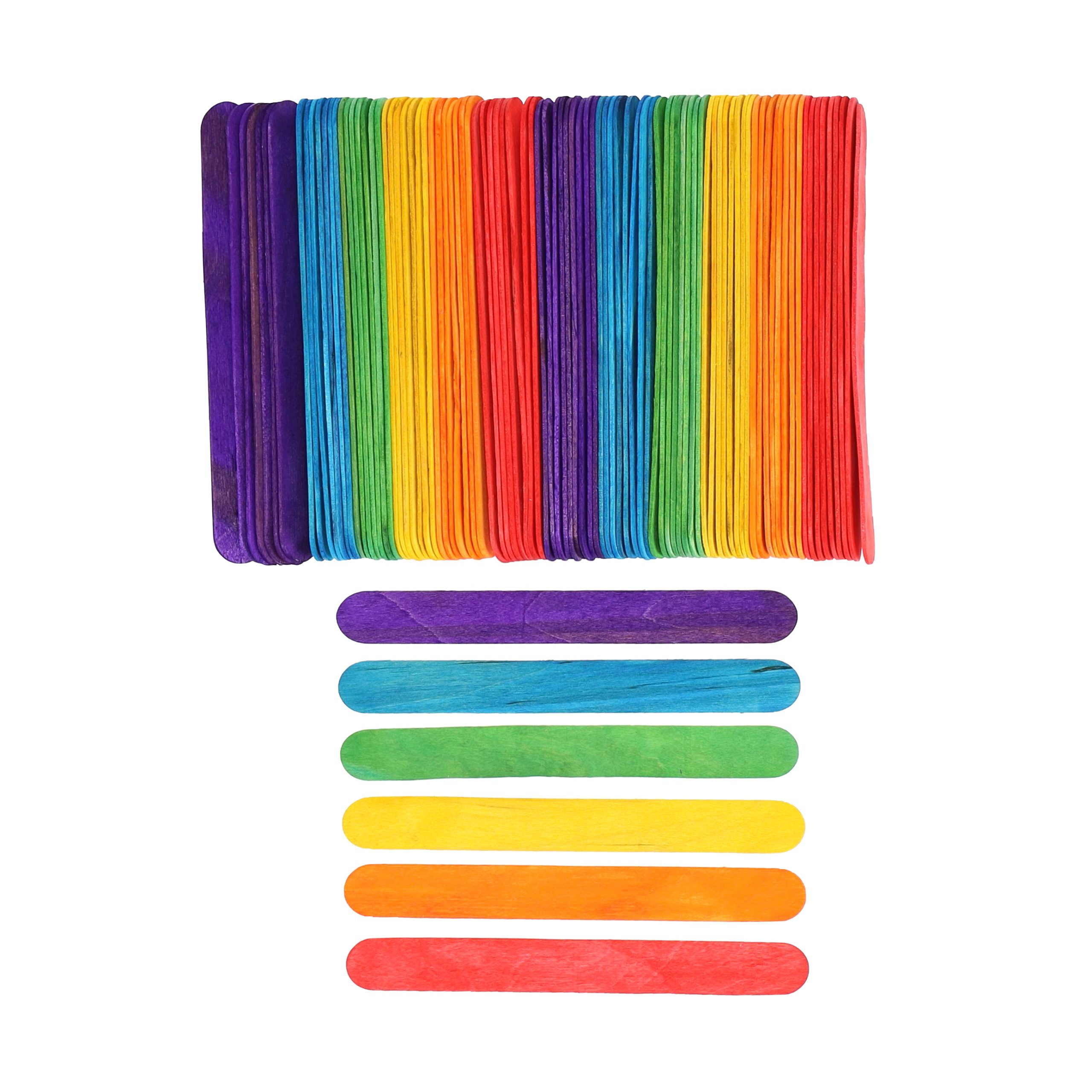 100 Coloured Jumbo Craft Sticks | Eduspace Supplies