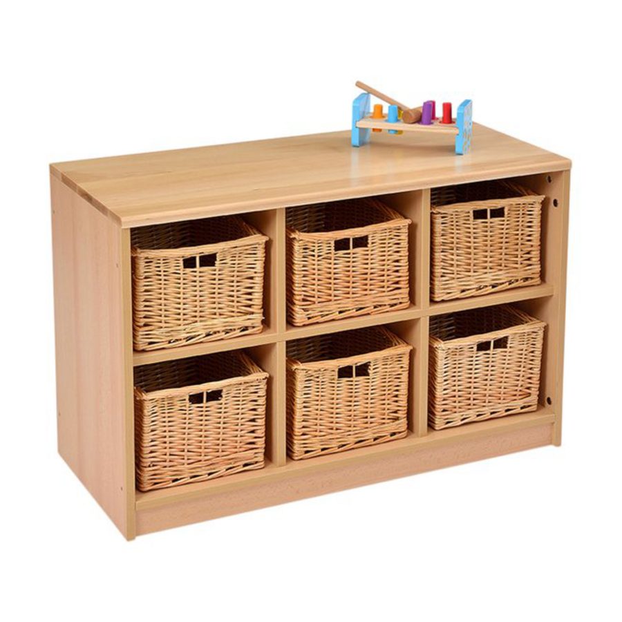 6 Tray Storage Unit Wicker Trays | Eduspace Supplies