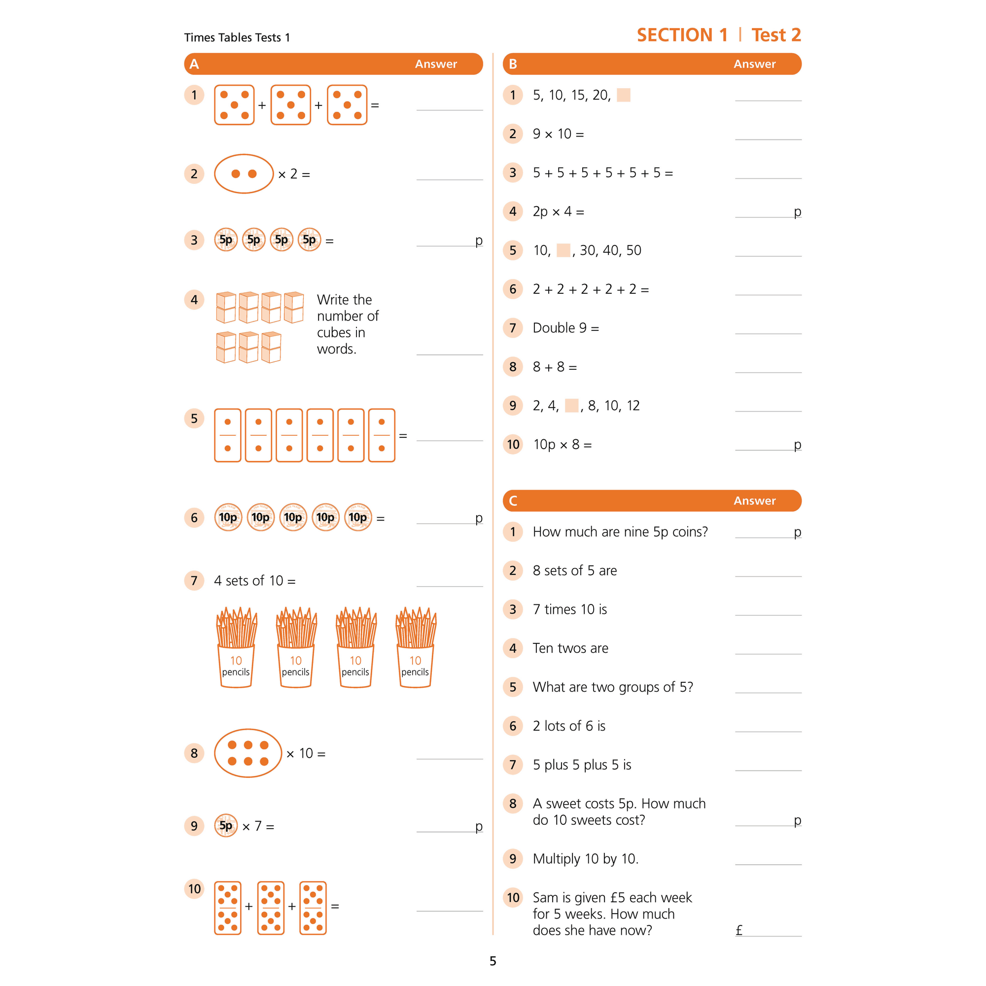 Times Tables Tests – Book 1 | Eduspace Supplies