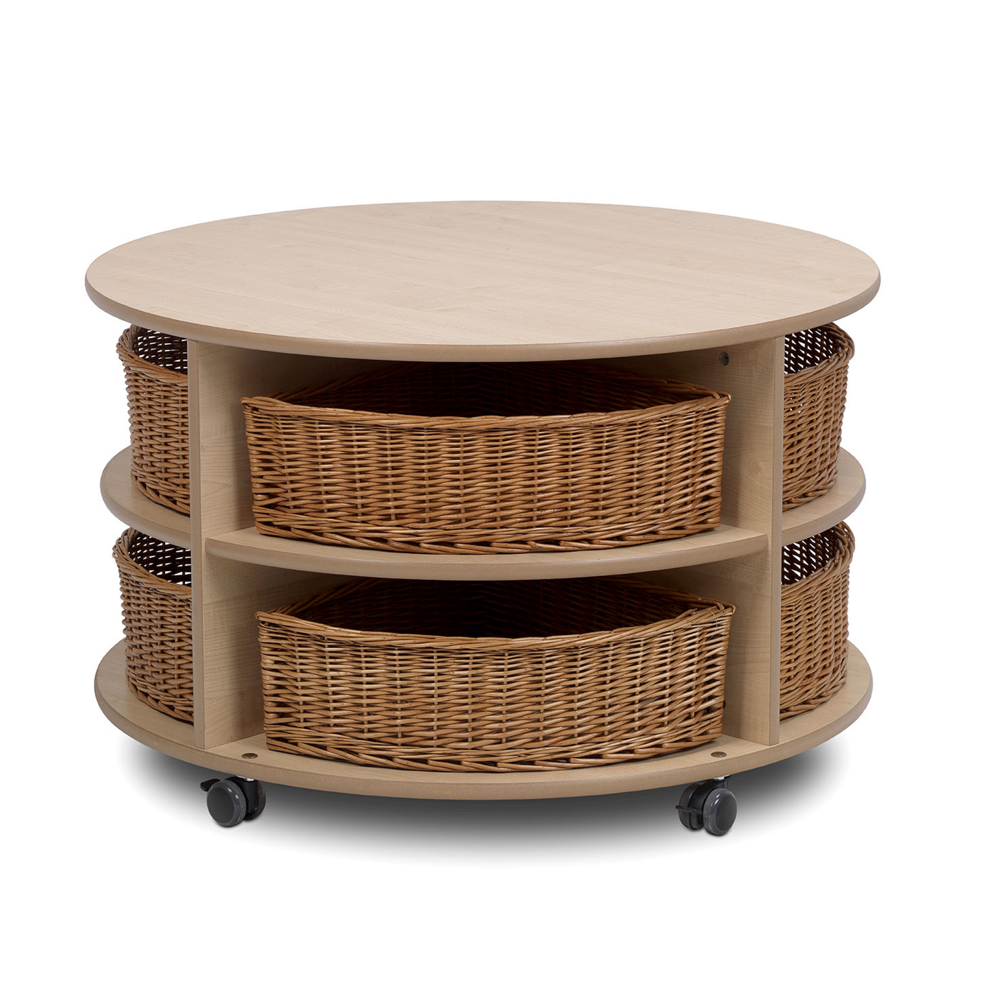 Circular Storage Unit And Wicker Baskets | Eduspace Supplies