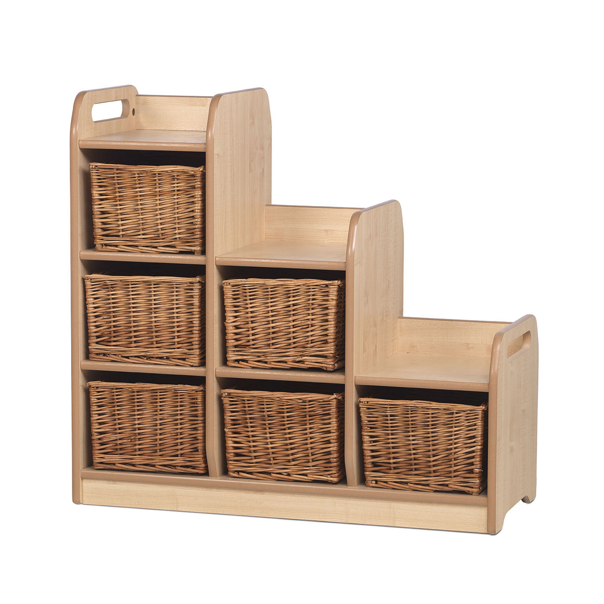 Stepped Storage Unit Left(wickerbasket) | Eduspace Supplies