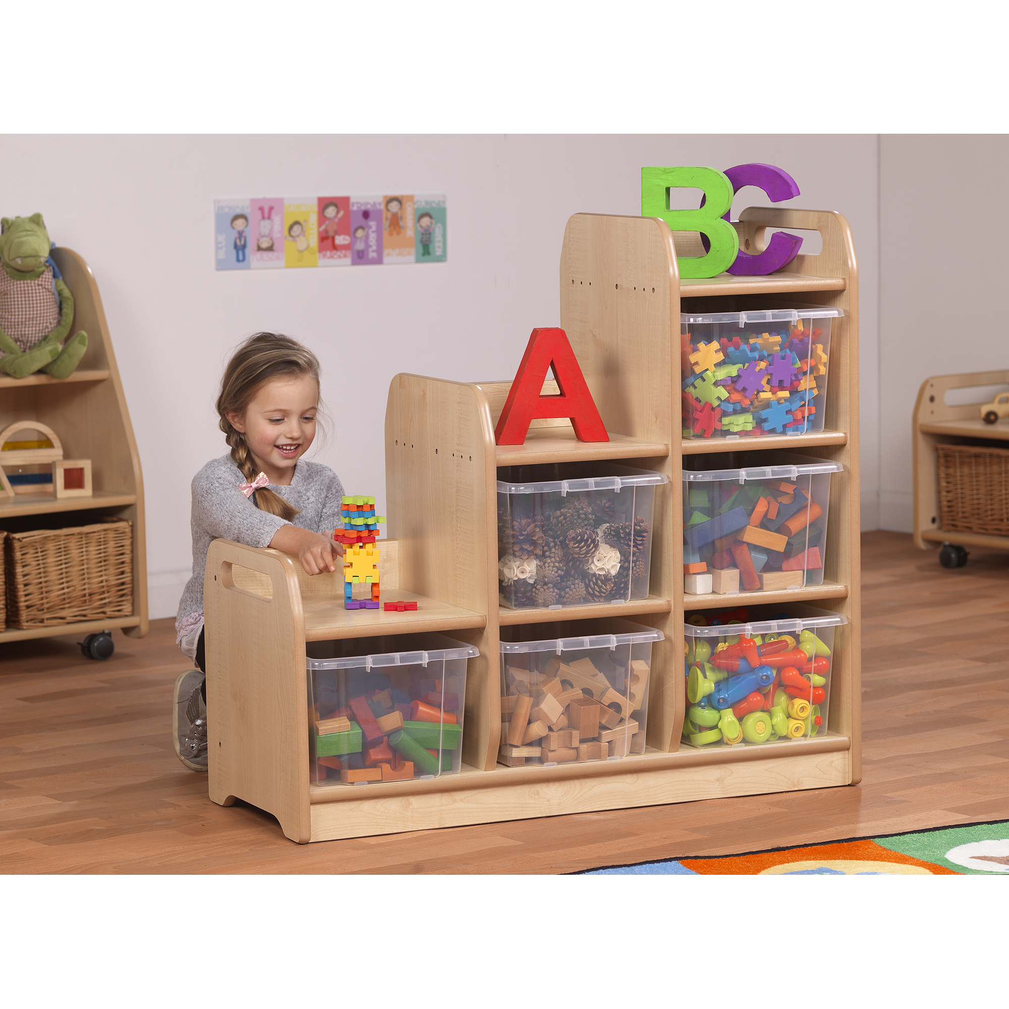 Stepped Storage Unit Right(cleartubs) | Eduspace Supplies
