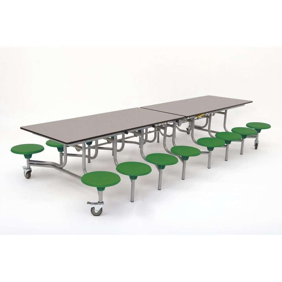 Rectangular 16 Seat Table – Green – Grey | Eduspace Supplies