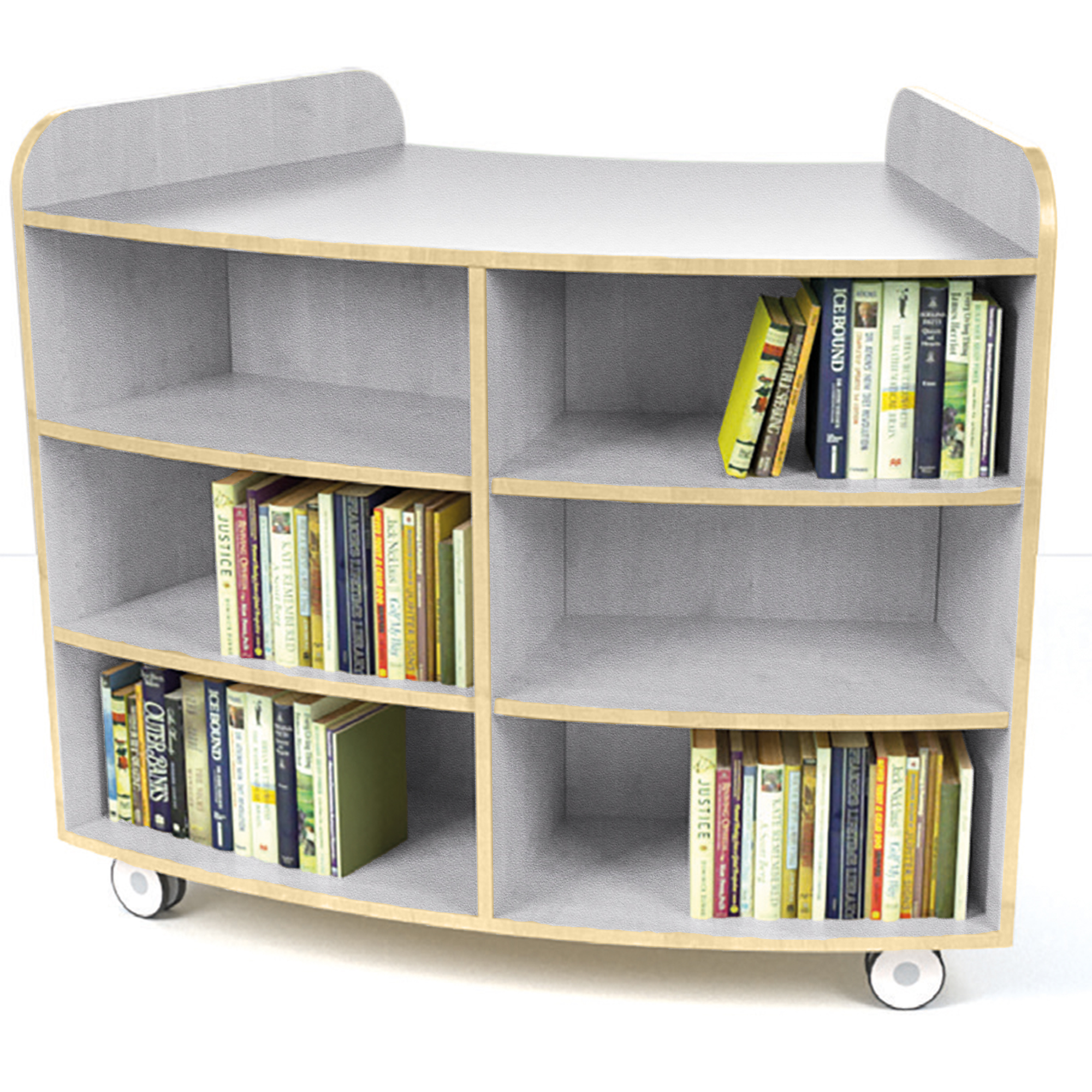 Maplescape Curved Bookcase H100cm Grey | Eduspace Supplies