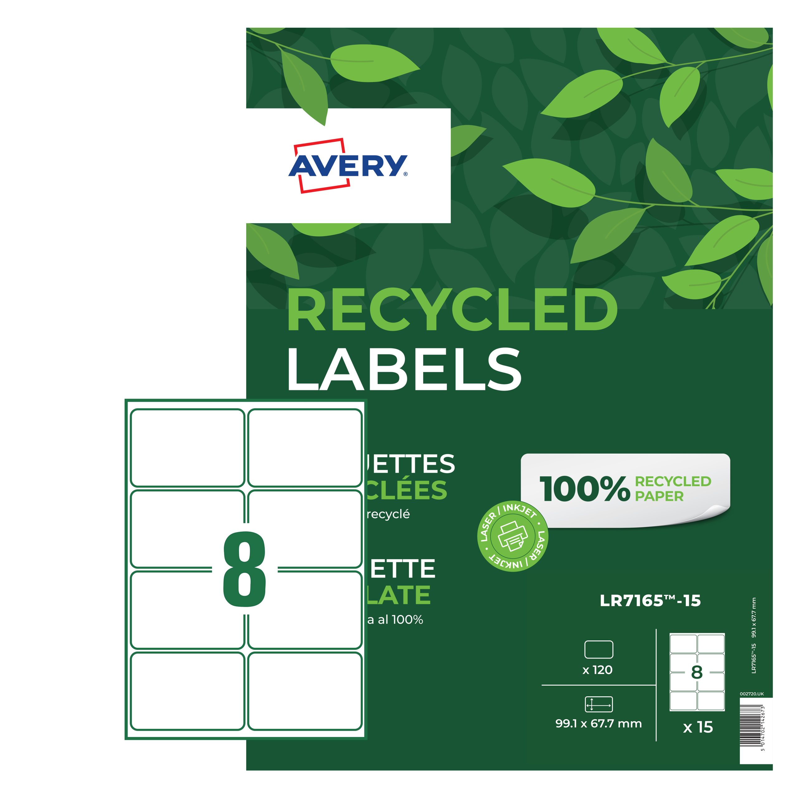Recycled Labels 99.1×67.7 8 Labels | Eduspace Supplies