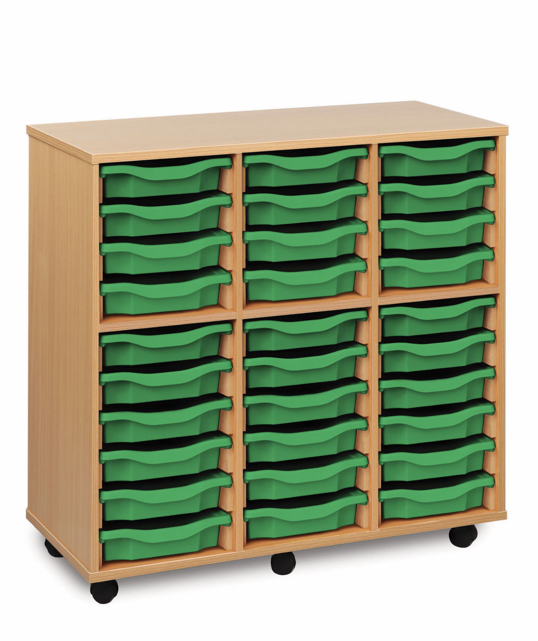 30 Shallow Tray Unit Green | Eduspace Supplies