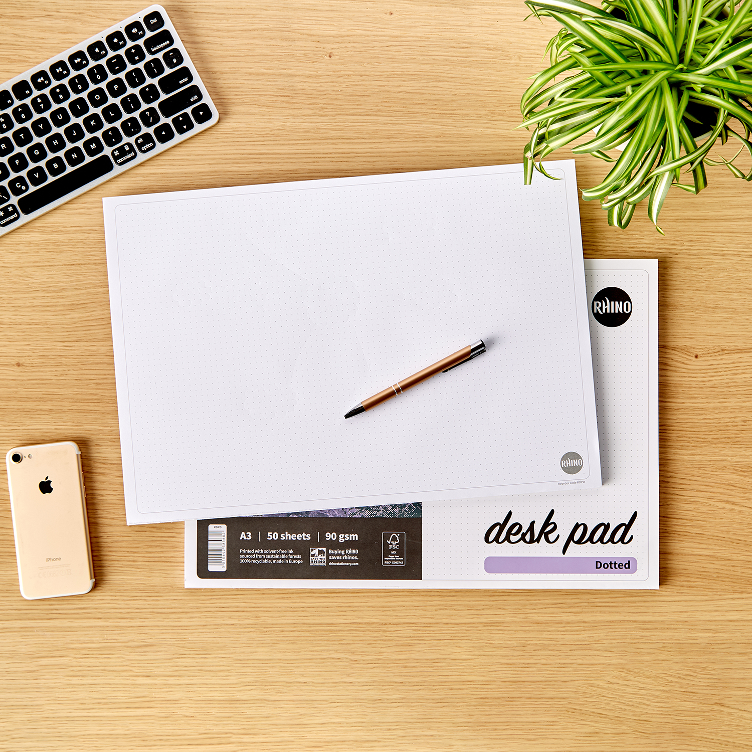 Rhino A3 Desk Pad – 50 Sheets 5mm Dotted | Eduspace Supplies