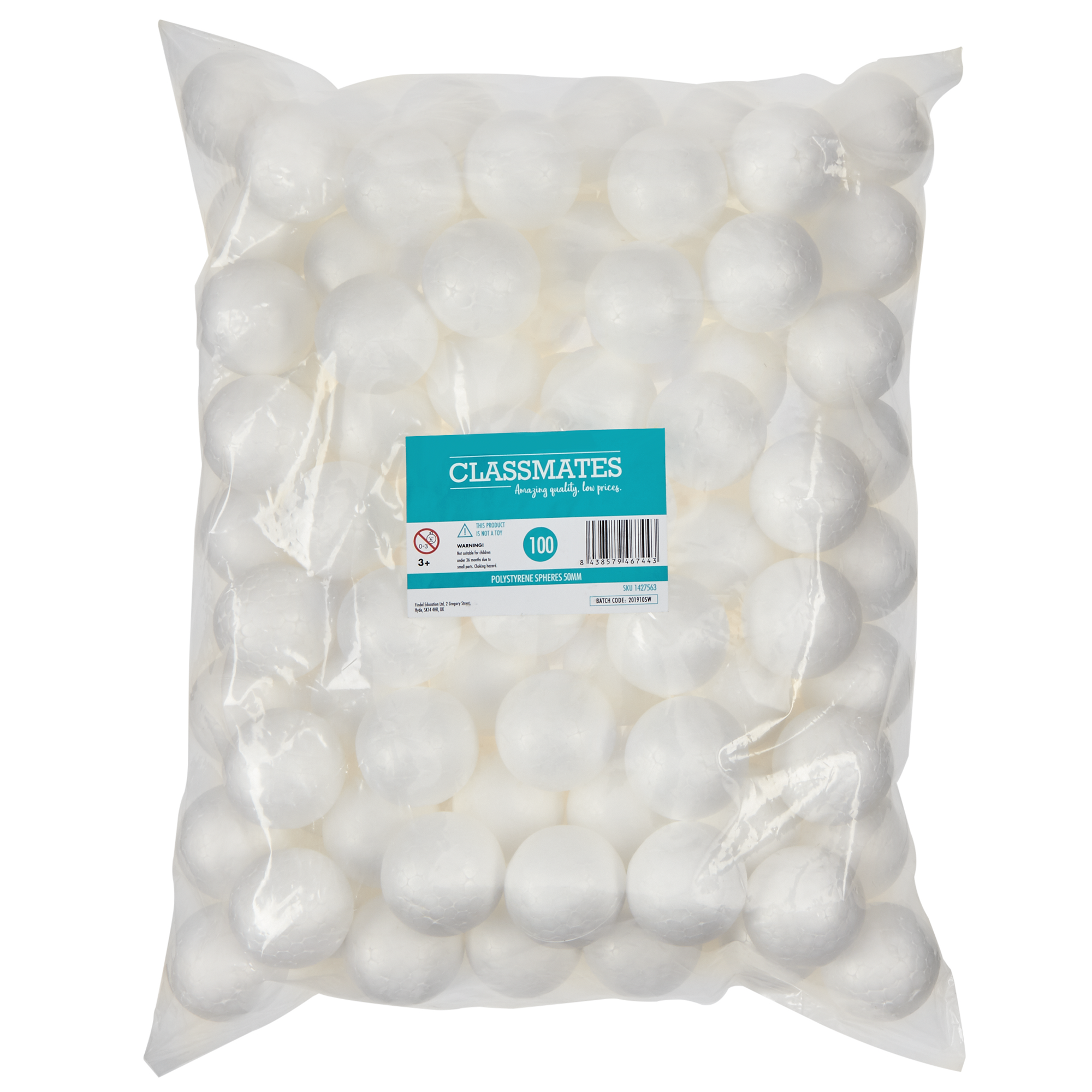 Polystyrene Spheres 50mm Pk100 | Eduspace Supplies