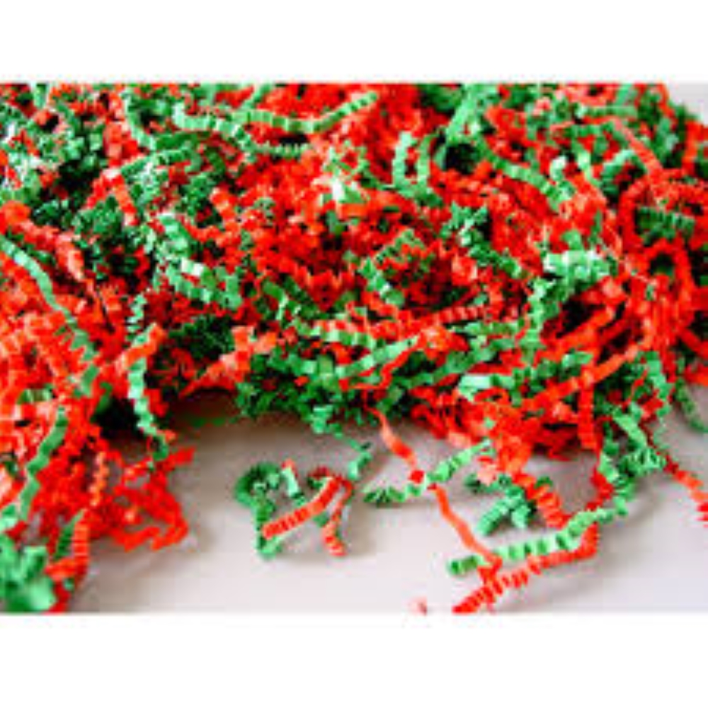 Wrinkle Paper Shreds 56g – Red Green | Eduspace Supplies