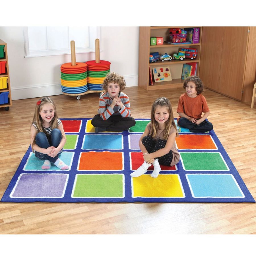 Rainbow Square Carpet – 2m x 2m | Learning Space Solutions