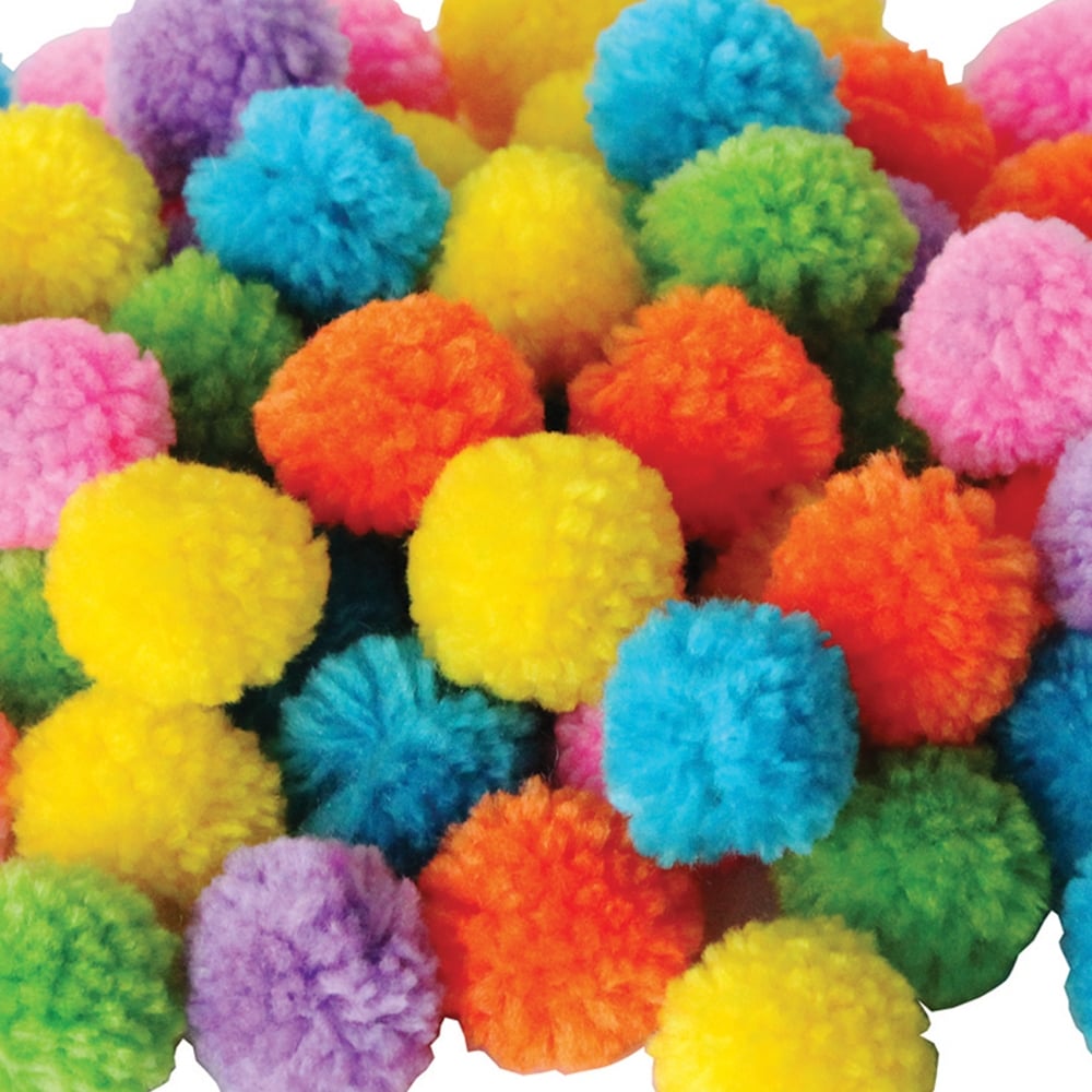 Neon Woolly Pom Poms | Eduspace Supplies