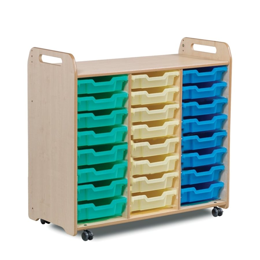 Tray Storage Unit – 3 Column 1080mm, 30 Shallow Trays | Eduspace Supplies