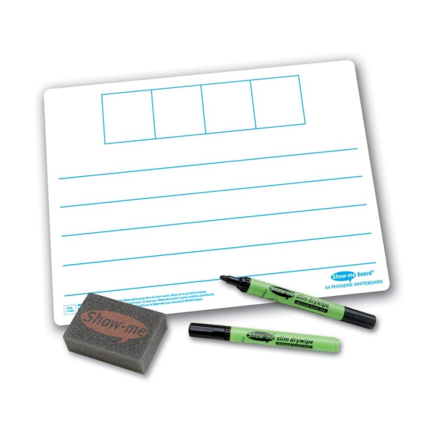 Show-me A4 4-Frame Phoneme Mini Whiteboards, Class Pack, 35 Sets ...