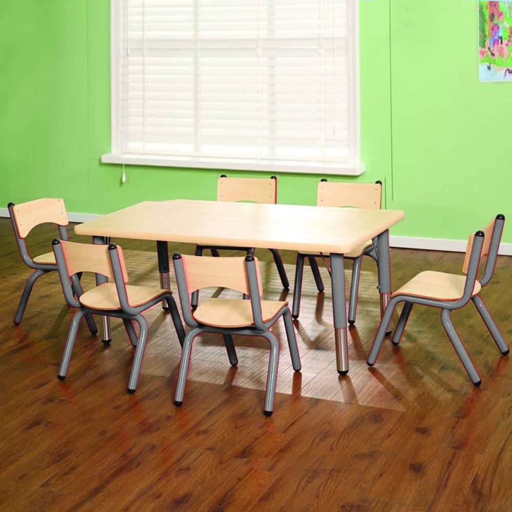 Rectangle Table Top 120x60cm Silver Legs | Eduspace Supplies