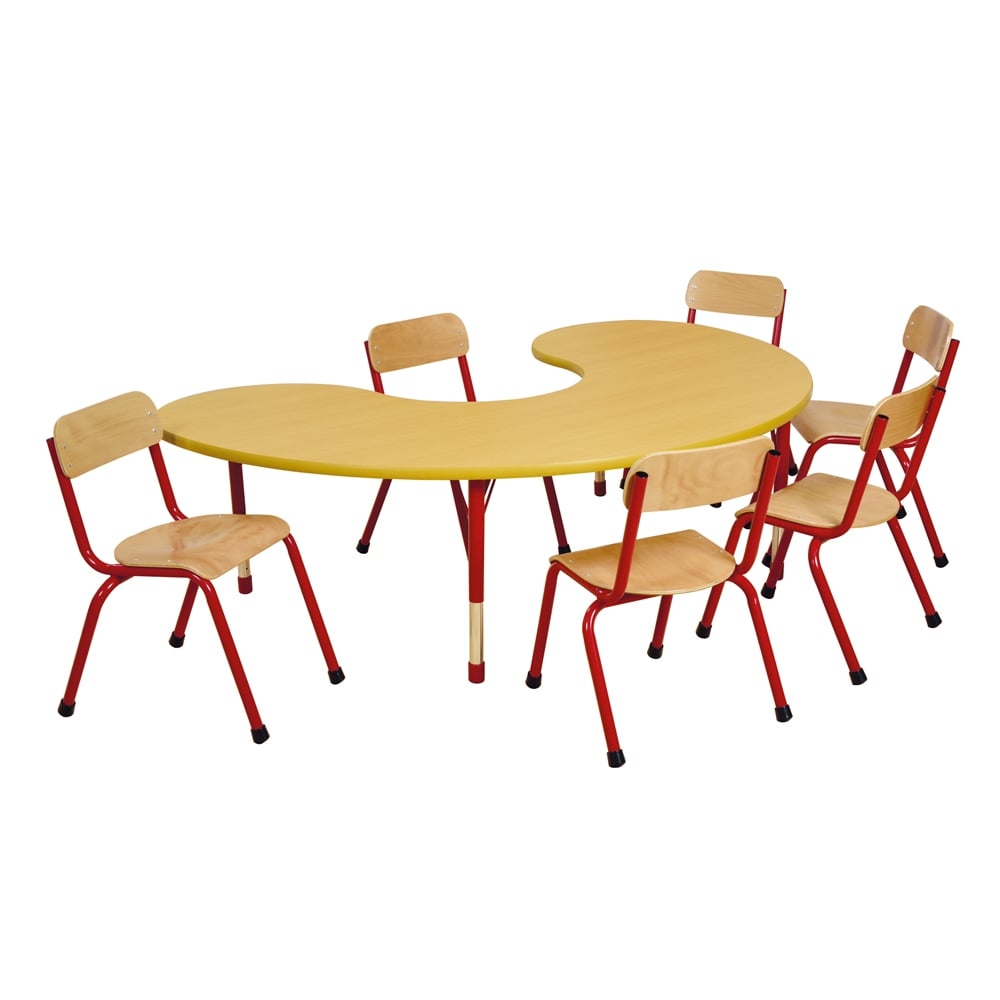 Milan Horseshoe Table Red | Eduspace Supplies