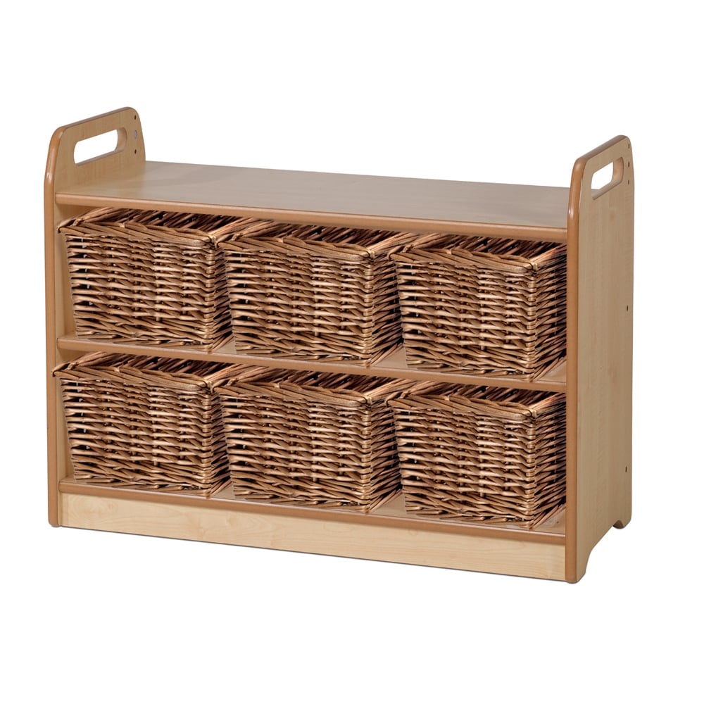 Tall Unit With Display And Mirror Back – Wicker Tubs | Eduspace Supplies