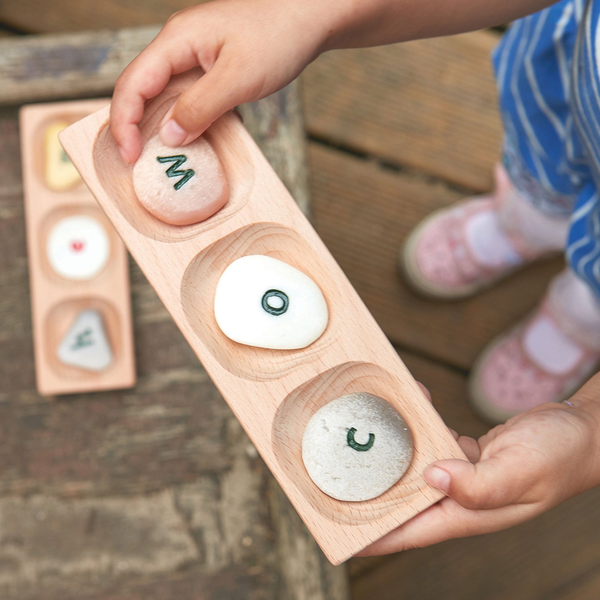 3 Pebble Word Building Tray | Eduspace Supplies