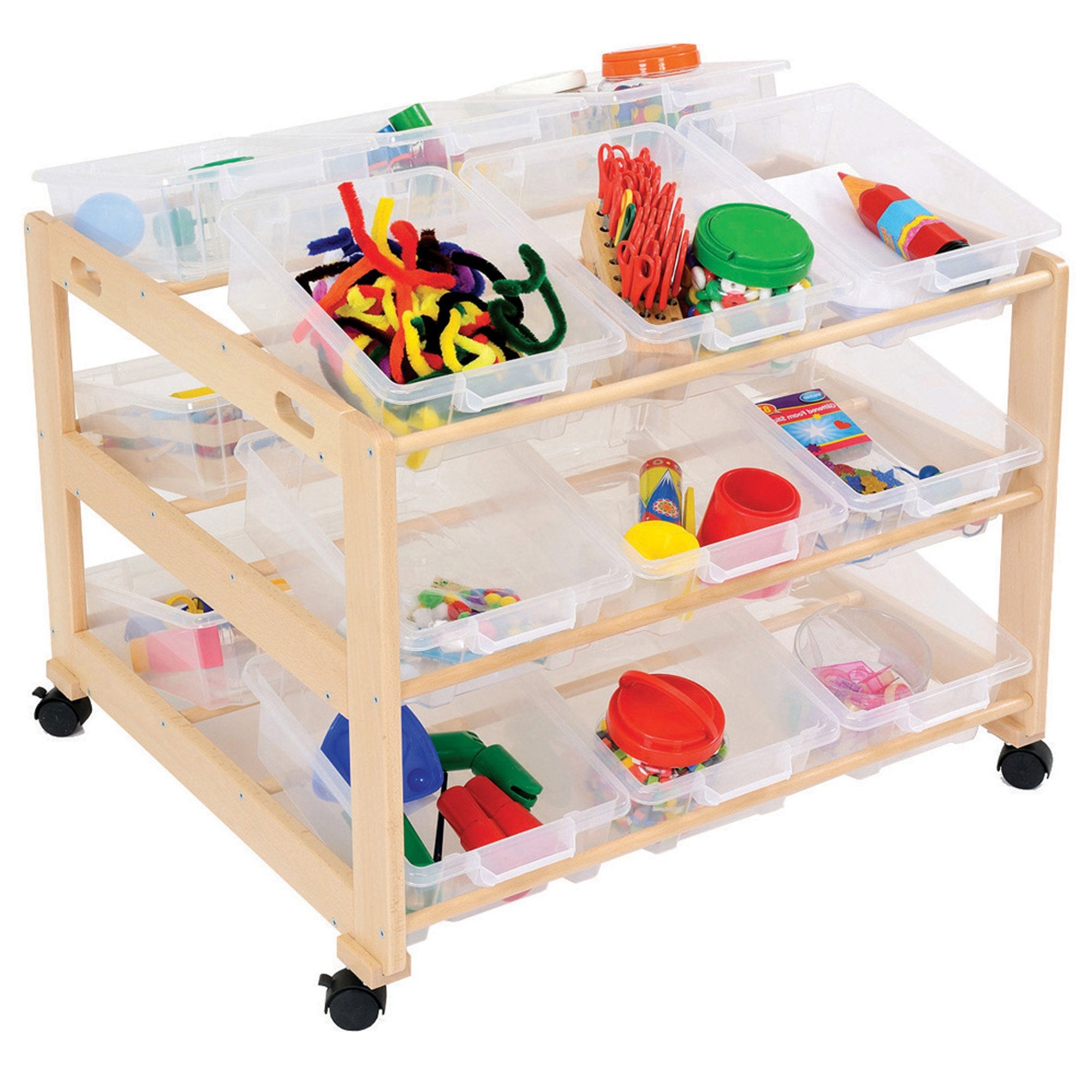Double Tidy Unit 18 Clear Trays | Eduspace Supplies