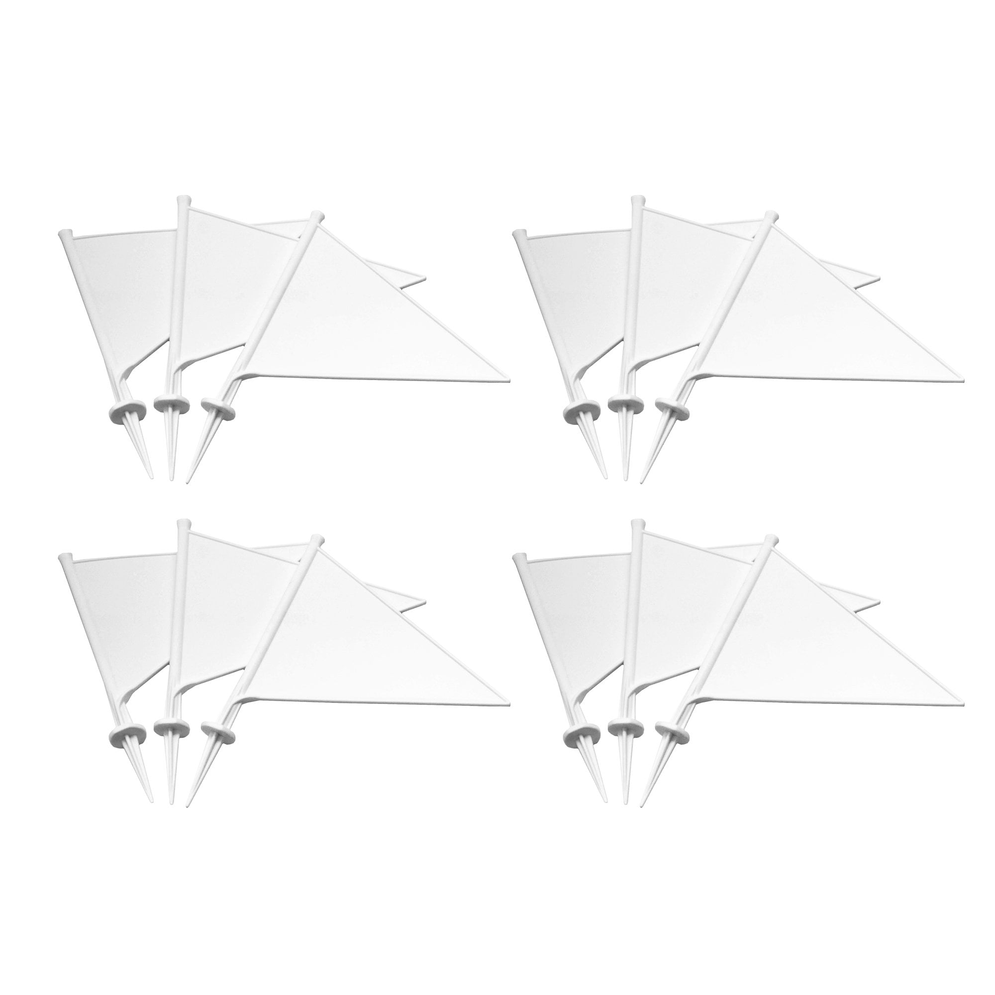 First-Play Pack Of 12 White Plastic Flags | Eduspace Supplies