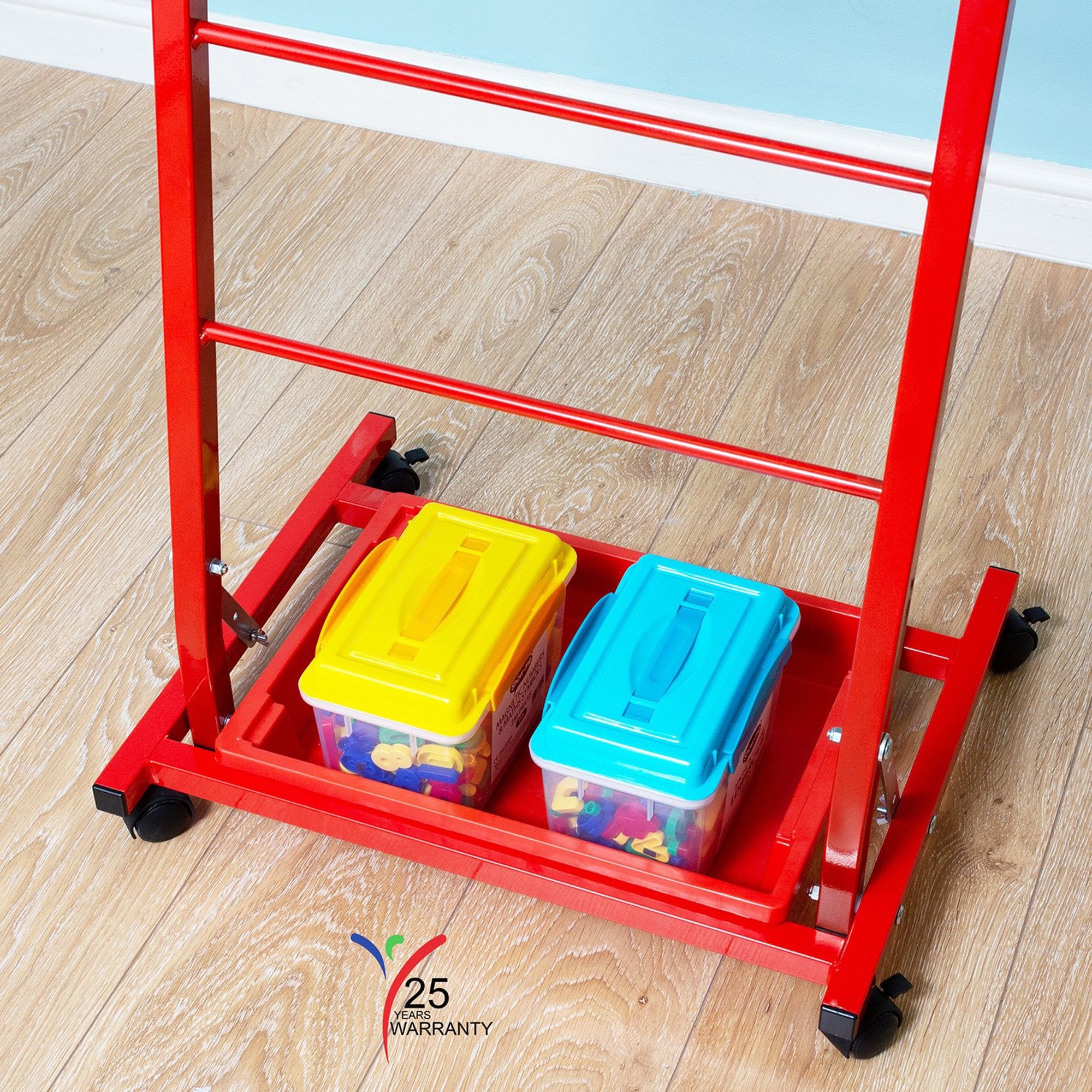 Single Boarded Mobile Easel Portrait Style Red | Eduspace Supplies