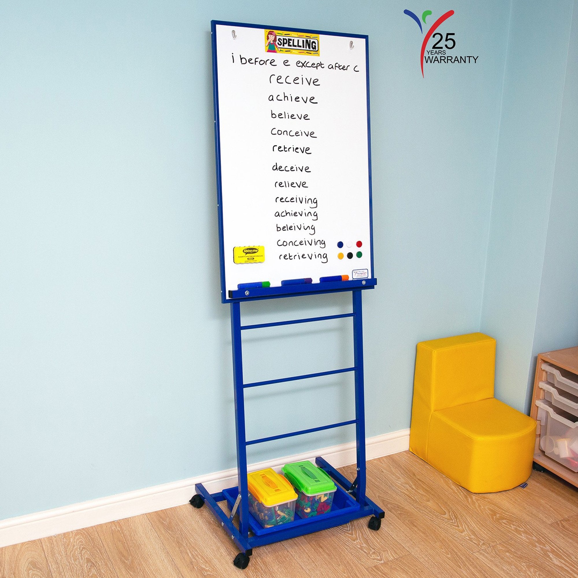 Single Boarded Mobile Easel Portrait Style Red | Eduspace Supplies