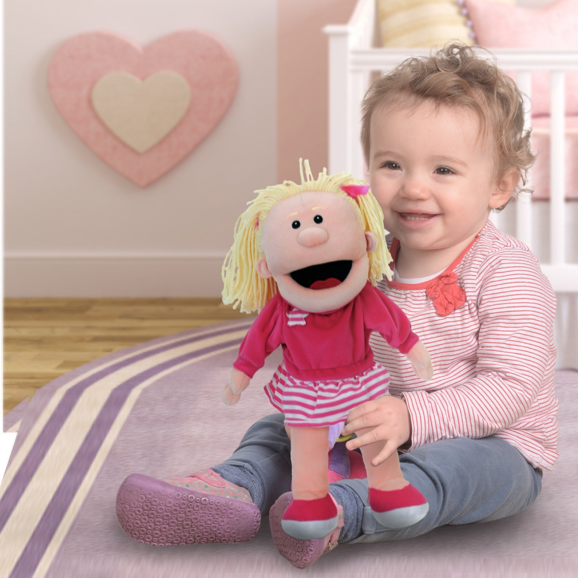 White Hand Puppet Girl 40cm Tall | Learning Space Solutions