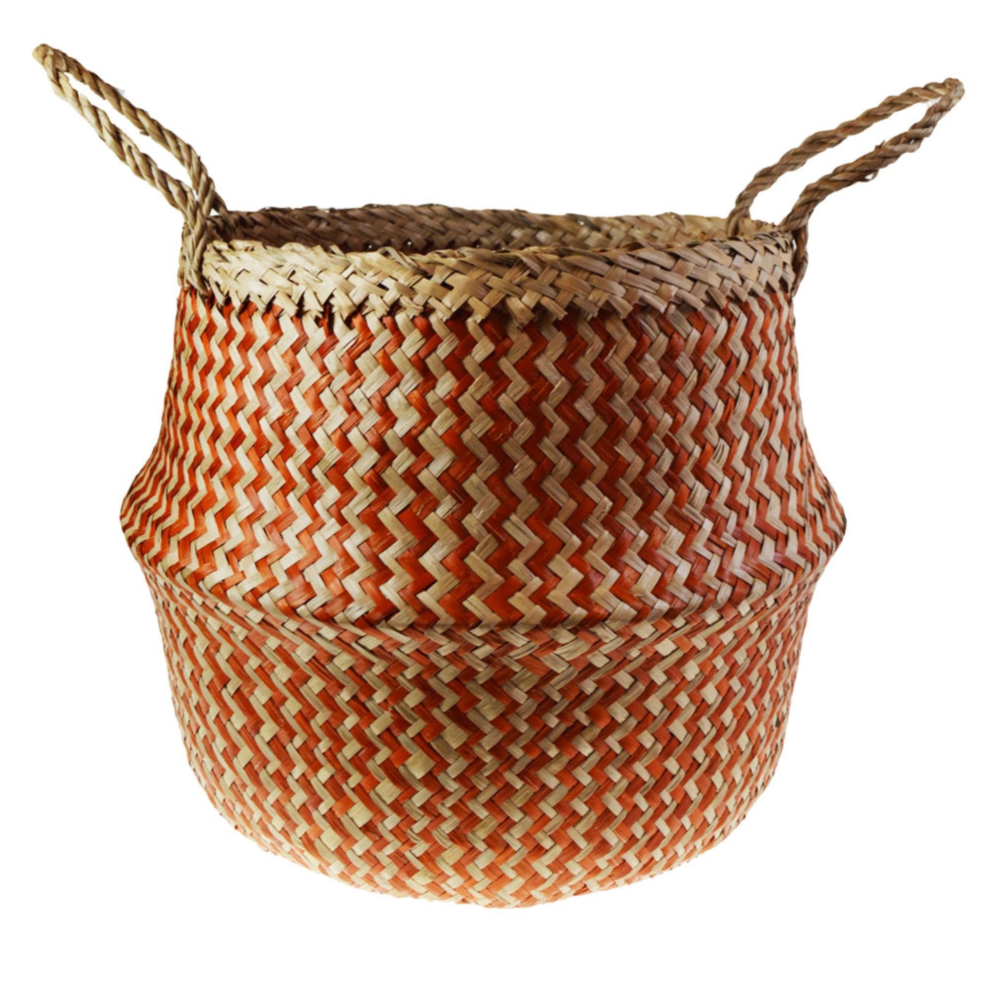 Seagrass Rice Storage Basket – Nat & Orange – 35cm | Learning Space ...
