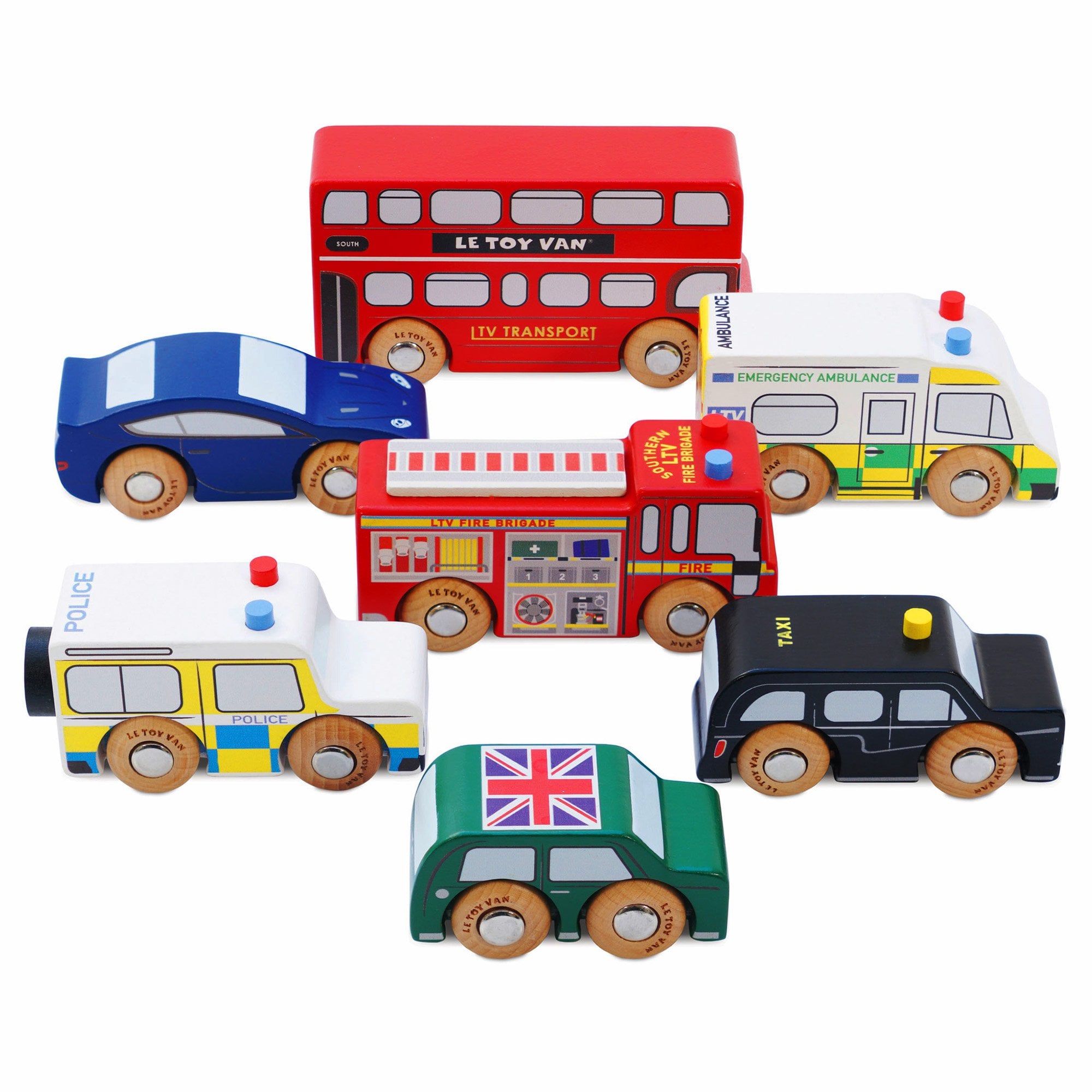 Wooden London Vehicle Set | Eduspace Supplies