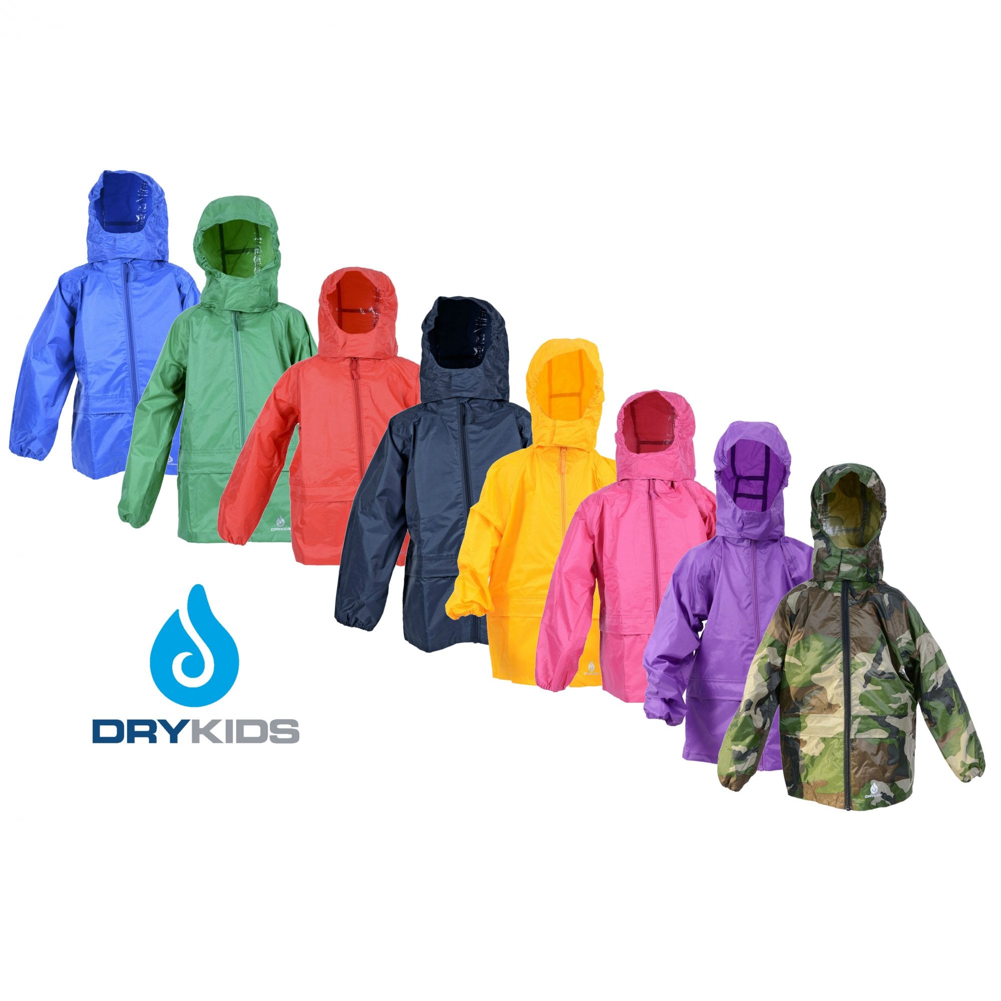 Dry Kids Packable Jacket Green 5/6yrs | Learning Space Solutions