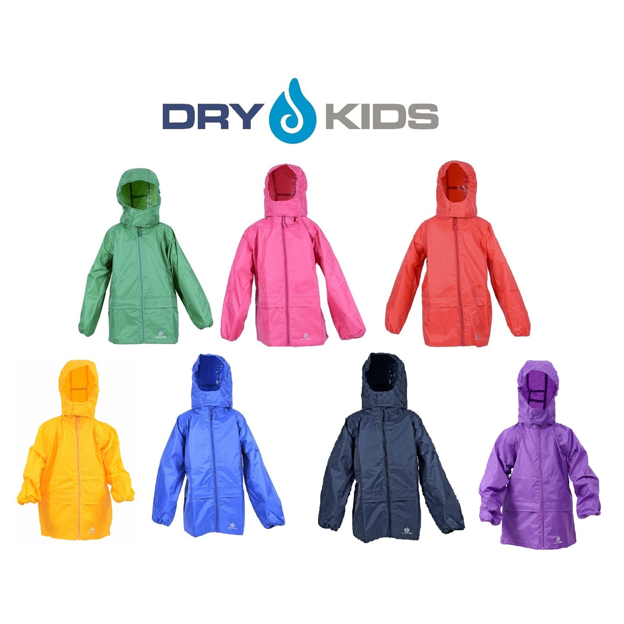 Dry Kids Packable Jacket Green 5/6yrs | Eduspace Supplies