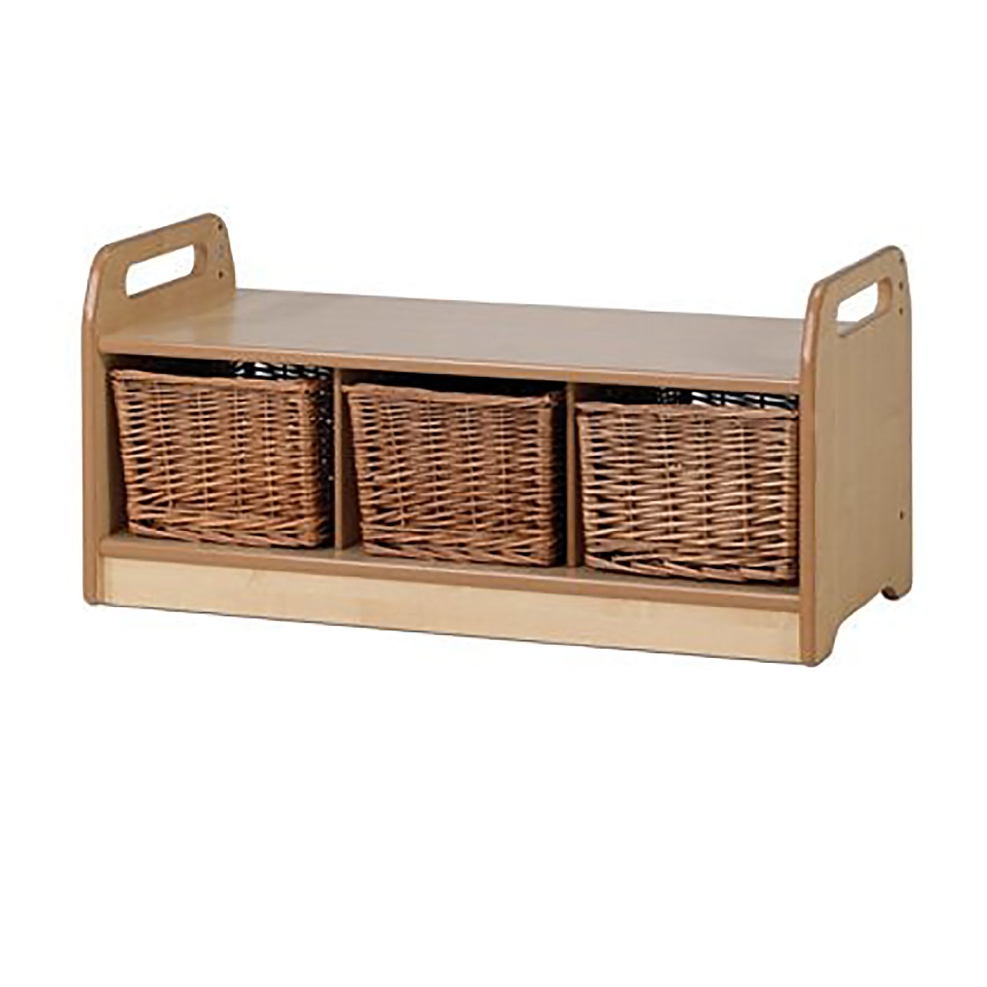 Low Level Storage Bench With Clear Tubs | Eduspace Supplies