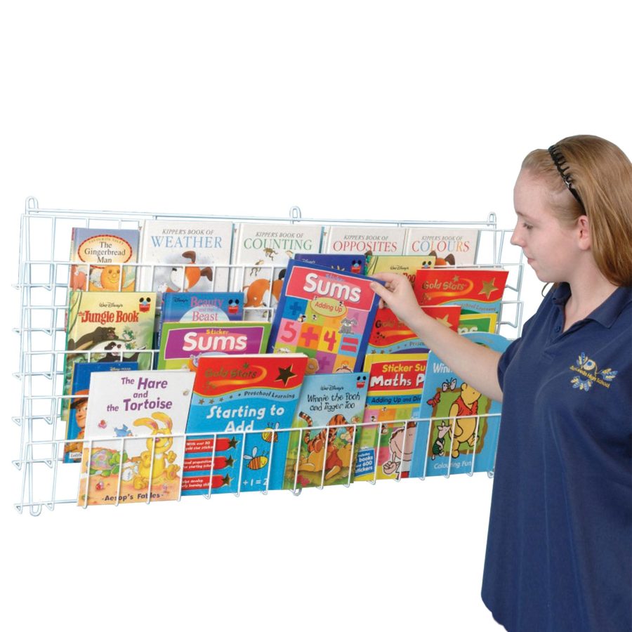 Horizontal Wire Book Rack – Wall Mounted | Eduspace Supplies