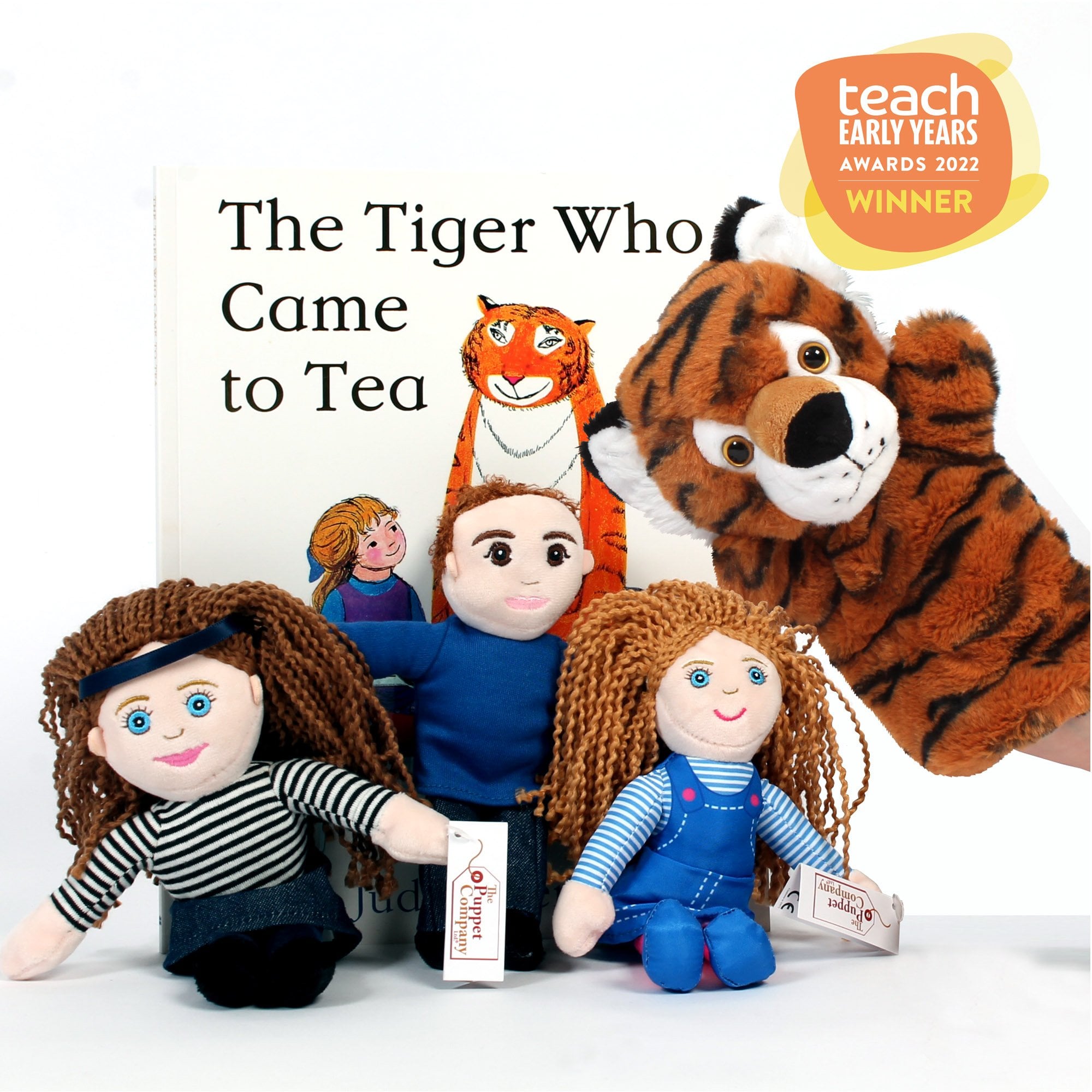 Tiger Who Came To Tea Story Sack – White Family Puppets | Eduspace Supplies