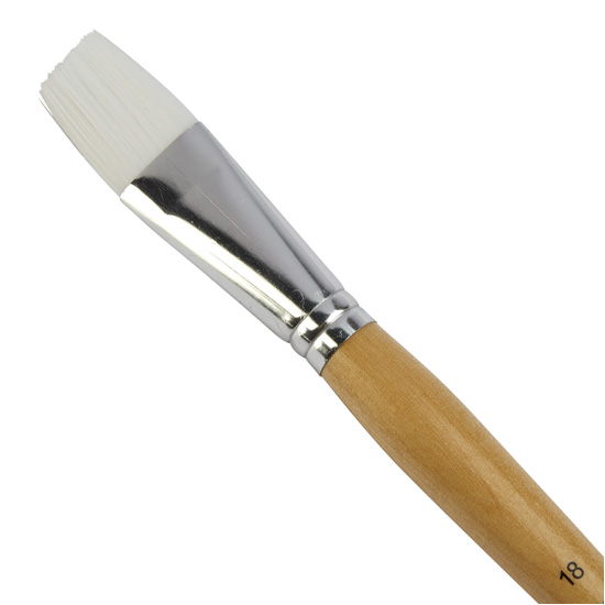 Student Short Handled Flat Synthetic Watercolour Brush – Size 18mm ...