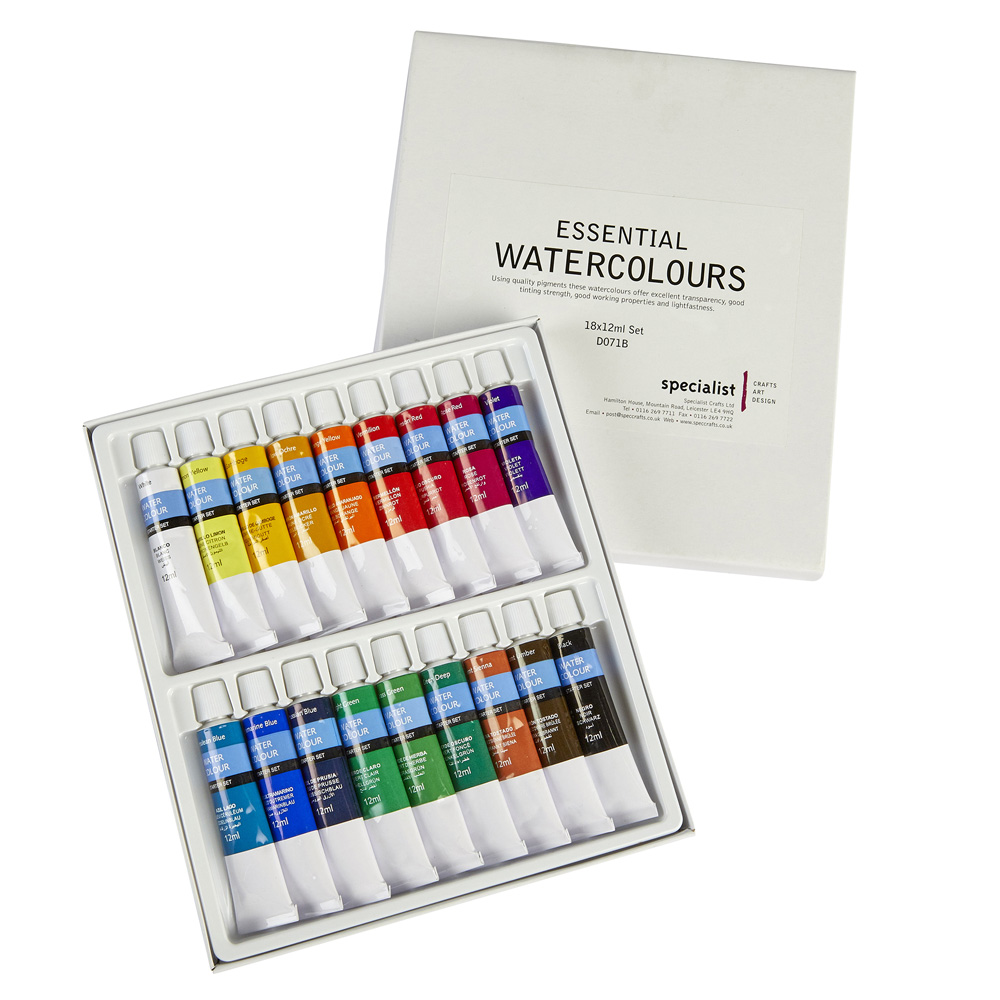 Essential Watercolour 12ml Tubes Set of 18 | Learning Space Solutions