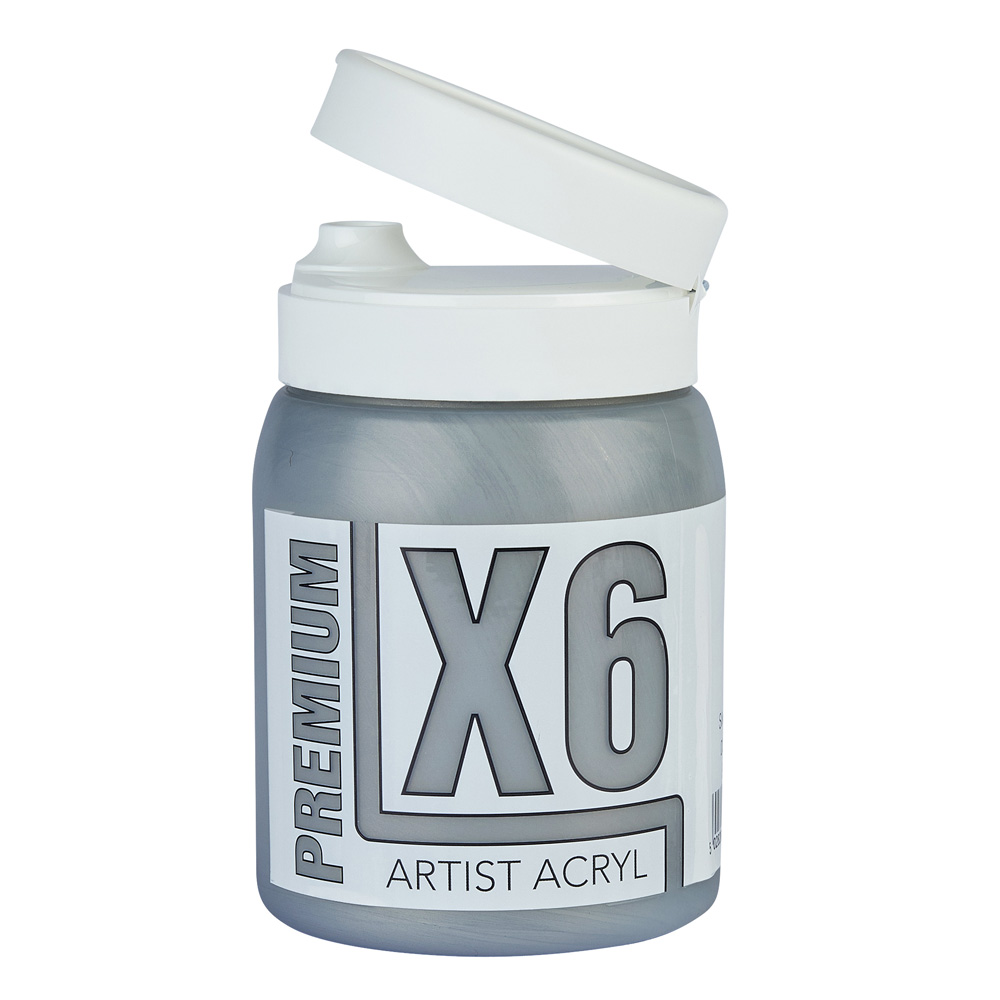 X6 Premium Acryl 500ml Bottle – Gun Metal | Eduspace Supplies