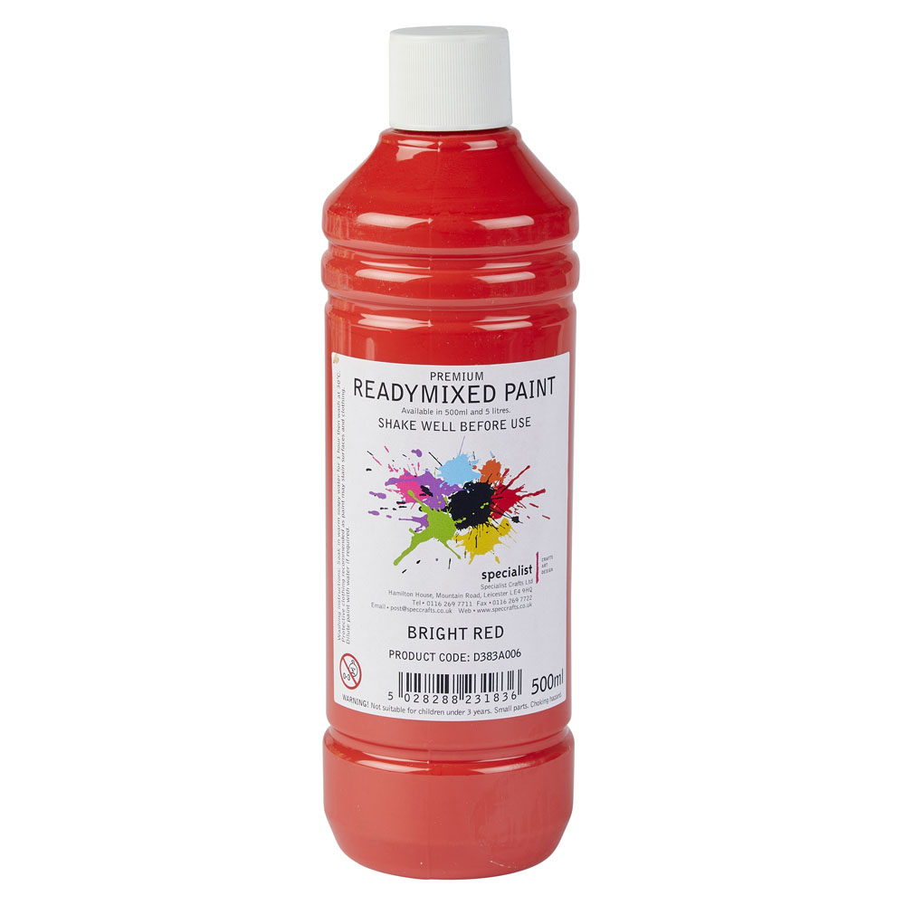 Specialist Crafts Premium Readymixed 500ml – Bright Red | Eduspace Supplies