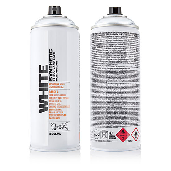 Montana WHITE Gloss Spray Paint – Silver | Eduspace Supplies