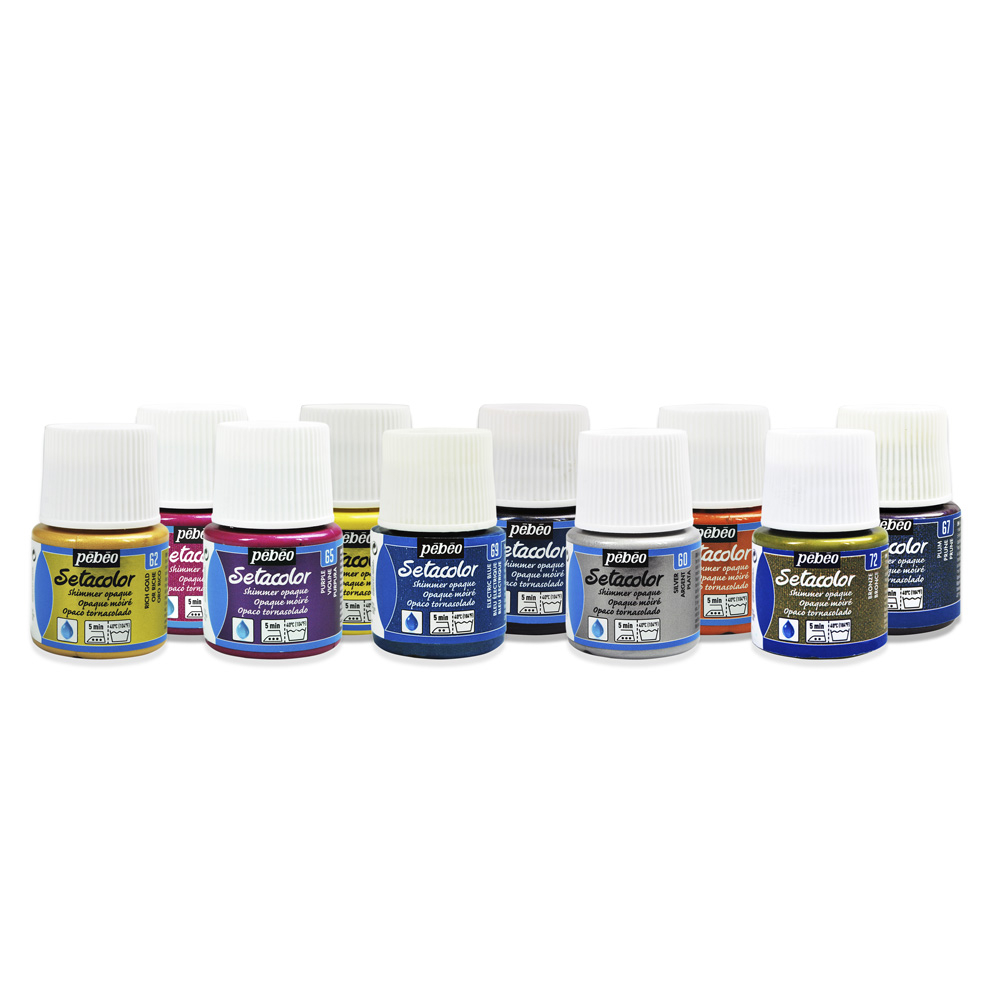 Pebeo Setacolor Shimmer Paint Set | Eduspace Supplies