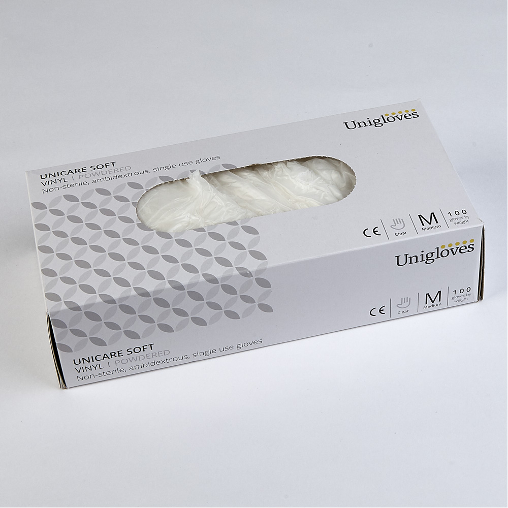 Disposable Vinyl Gloves – Medium. Pack of 50 pairs | Eduspace Supplies
