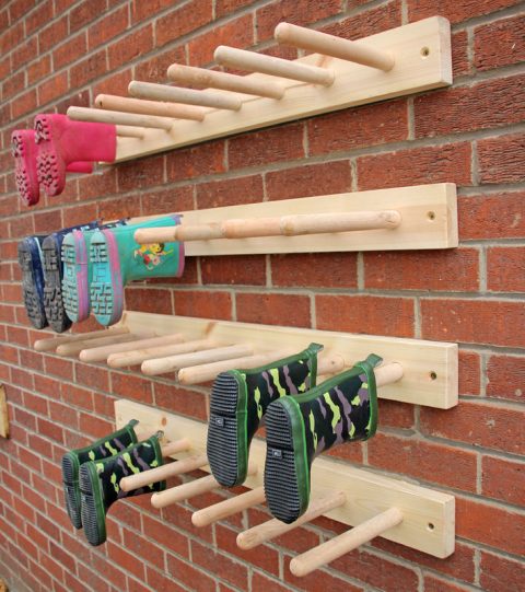 Horizontal Simple Wall Welly Racks (4Pk) | Eduspace Supplies
